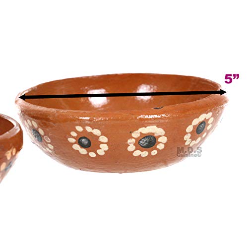 EMATIK Salsero de Barro 2 Single Salsa Bowls Traditional Clay Artisan Artezenia Made in Mexico Condiment Garnish Serving Bowls