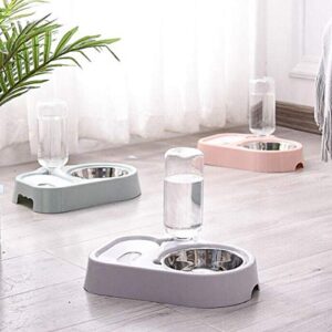 Small Animal Water and Food Bowl Set, Double Design Food Feeder and Water Dispenser,Cats&Dogs Automatic Water Dispenser with Food Bowl,Automatic Water Filling Dog Cat Double Bowl Stainless Steel Bowl