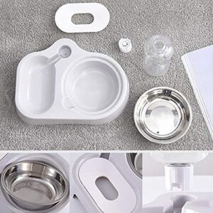 Small Animal Water and Food Bowl Set, Double Design Food Feeder and Water Dispenser,Cats&Dogs Automatic Water Dispenser with Food Bowl,Automatic Water Filling Dog Cat Double Bowl Stainless Steel Bowl