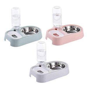 Small Animal Water and Food Bowl Set, Double Design Food Feeder and Water Dispenser,Cats&Dogs Automatic Water Dispenser with Food Bowl,Automatic Water Filling Dog Cat Double Bowl Stainless Steel Bowl