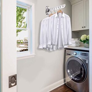 Laundry Hanger Dryer Rack Wall Mount Clothes Hanger Laundry Room Hooks Wall Mounted Clothes Rack Stainless Steel Collapsible Hangers for Clothes laundry clothes hanger rack Folding Hanger Rack 2 Pack