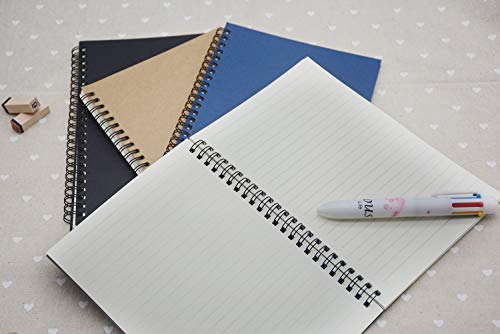 Spiral Notebook, 4 Pcs A5 Craft Softcover 8mm Ruled 4 Color 60 Sheets -120 Pages Journals for Study and Notes (A5-4 Color Lined)