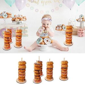 UgyDuky Wood Donut Stands - Set of 3 Donut Display Stands - Wedding Donut Bar Holder Dessert Bar Stand Wedding Decor