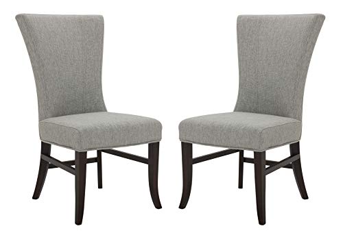 Amazon Brand – Stone & Beam Reinhart Classic Upholstered Dining Chair, 20.5"W, Set of 2, Light Gray