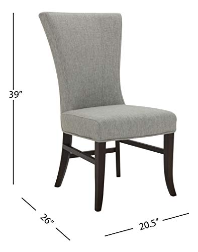 Amazon Brand – Stone & Beam Reinhart Classic Upholstered Dining Chair, 20.5"W, Set of 2, Light Gray