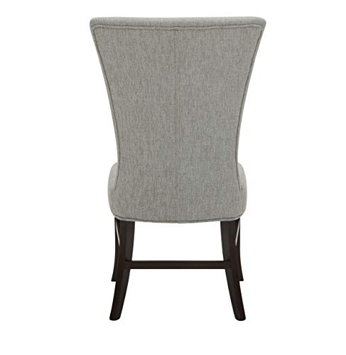 Amazon Brand – Stone & Beam Reinhart Classic Upholstered Dining Chair, 20.5"W, Set of 2, Light Gray