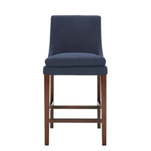 Amazon Brand – Stone & Beam Elise Upholstered Counter-Height Barstool, 38.6"H, Midnight Blue