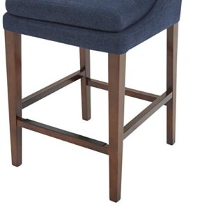 Amazon Brand – Stone & Beam Elise Upholstered Counter-Height Barstool, 38.6"H, Midnight Blue