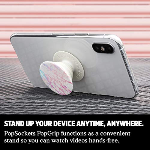 PopSockets PopGrip: Phone Grip and Phone Stand, Collapsible, Swappable Top, Aurora Granite