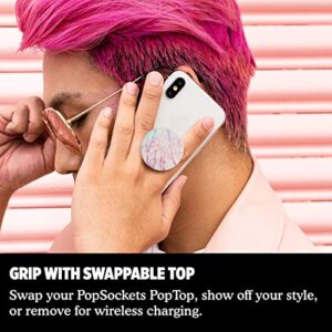 PopSockets PopGrip: Phone Grip and Phone Stand, Collapsible, Swappable Top, Aurora Granite