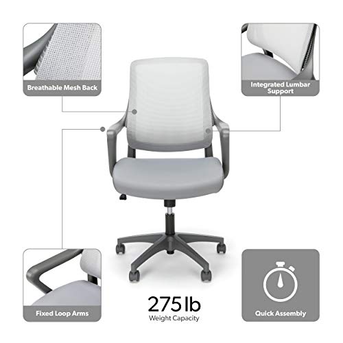 HON Basyx Helium Commercial-Grade Light Task Chair, Office, Platinum Grey