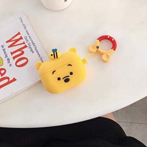 ZAHIUS Airpods Pro Silicone Case Funny Cover Compatible for Apple Airpods Pro[3D Cartoon Pattern][Designed for Kids Girl and Boys][Honey Winnie Pooh]