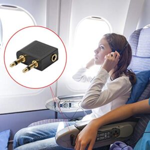 JZK 6 x Golden Plated 3.5mm Jack Airline Airplane Flight adapters Airline Flight adaptors for Headphones