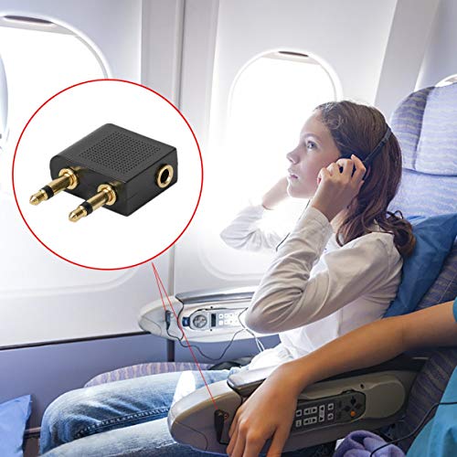 JZK 6 x Golden Plated 3.5mm Jack Airline Airplane Flight adapters Airline Flight adaptors for Headphones