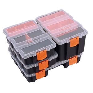 makitoyo mp009 hardware & parts organizers versatile and durable storage toolbox, 4pcs set