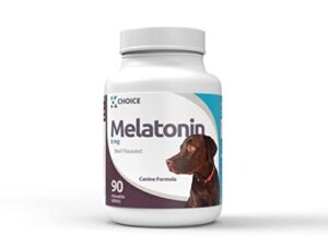 k9 choice melatonin for dogs, 6mg - 90 beef flavored chewable tablets for small to large dogs