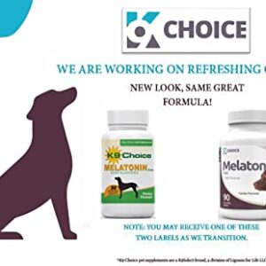 K9 Choice Melatonin for Dogs, 6mg - 90 Beef Flavored Chewable Tablets for Small to Large Dogs