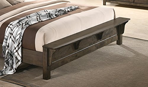 Roundhill Furniture Pavita Sleigh, Queen, Classic Gray