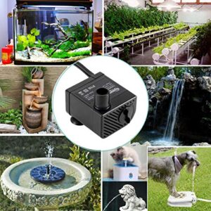 Hygger Ultra Quiet 53GPH (200L/H, 3W) Submersible Mini Water Pump Comes with 2 Nozzles, for Aquariums, Fish Tank, Fountain, Max Lift Height 1.7ft ,120V/60HZ, Power Cord 6ft