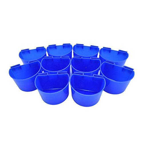 Accrie 10 pcs Cup Hanging Water Feed Cage Cups for Poultry Gamefowl Rabbit Chicken Pigeons