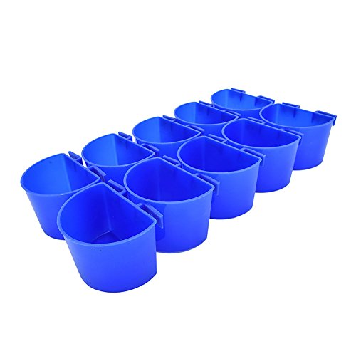 Accrie 10 pcs Cup Hanging Water Feed Cage Cups for Poultry Gamefowl Rabbit Chicken Pigeons