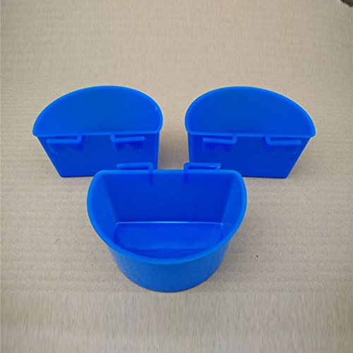 Accrie 10 pcs Cup Hanging Water Feed Cage Cups for Poultry Gamefowl Rabbit Chicken Pigeons