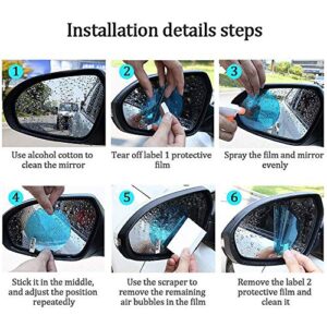 Scorpiuse 8Pcs Car Rear View Mirror Film Waterproof Protective Film Anti Fog Anti Glare Anti Scratch Anti Water Mist HD Mirror Window Film for Cars Blind Spot Safe Driving