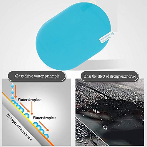 Scorpiuse 8Pcs Car Rear View Mirror Film Waterproof Protective Film Anti Fog Anti Glare Anti Scratch Anti Water Mist HD Mirror Window Film for Cars Blind Spot Safe Driving