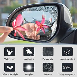 Scorpiuse 8Pcs Car Rear View Mirror Film Waterproof Protective Film Anti Fog Anti Glare Anti Scratch Anti Water Mist HD Mirror Window Film for Cars Blind Spot Safe Driving