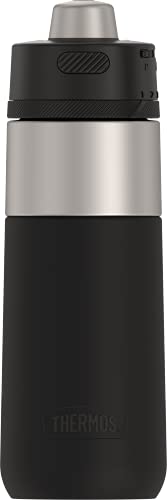 Guardian Collection by THERMOS Stainless Steel Hydration Bottle 18 Ounce, Matte Steel/Espresso Black