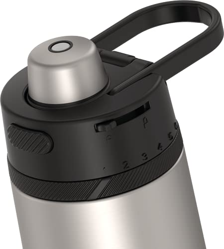 Guardian Collection by THERMOS Stainless Steel Hydration Bottle 18 Ounce, Matte Steel/Espresso Black