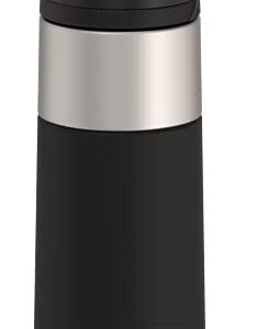 Guardian Collection by THERMOS Stainless Steel Hydration Bottle 18 Ounce, Matte Steel/Espresso Black