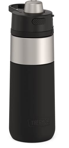 Guardian Collection by THERMOS Stainless Steel Hydration Bottle 18 Ounce, Matte Steel/Espresso Black