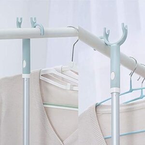 Long Reach Stick with Hook Telescoping Long Reach Closet Pole 45.67" Adjustable Long Reach Stick Clothes Poles Extending Closet Hook Pole(Blue)