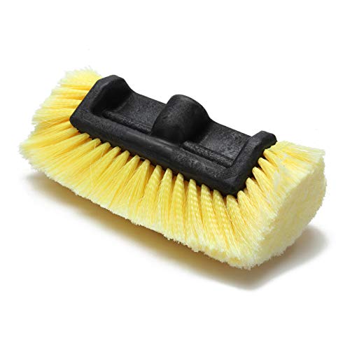 60 Inch Car Wash Brush 12" with Soft Bristle Head Flow-Through Heavy Duty Tri-Level Dip Auto Car Wash Brush Long Handle Car Exterior Washing Yellow