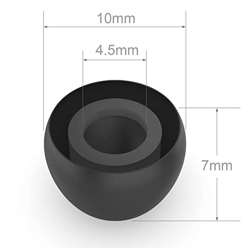 Earbudz 10 Pairs Small Silicone Replacement Earbud Tips (Black)