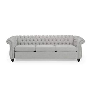 christopher knight hom norma sofas, cloud gray, dark brown