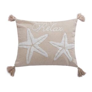 levtex home - san sebastian - decorative pillow (14x18in.) - starfish - natural and white