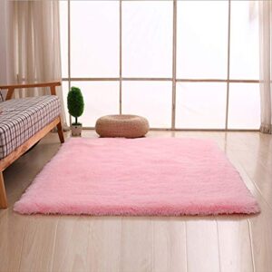 discountstore145 Area Rugs,Ultra Soft Indoor Fluffy Shaggy Play Mat Smooth Faux Fur Rugs Anti-Skid Shaggy Carpets Floor Mat Suitable for Children Bedroom Home Decor Rugs Pink 4060cm