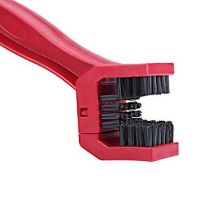 Suuonee Chain Cleaning Brush, Motorcycle Motocross Bike Bicycle Chain Crankset Cleaning Brush Wash Cleaner Tool (Red)