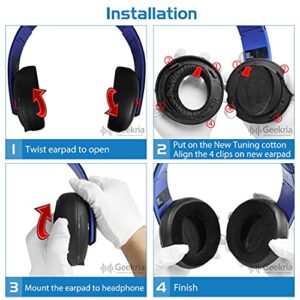 Geekria Earpad + Headband Compatible with Sony Playstation Gold Wireless/S4/PS3/PSV Gold Wireless Headphone Ear Pad and Headband Pad/Ear Cushion + Headband Cushion/Repair Parts Suit (Black/Blue)