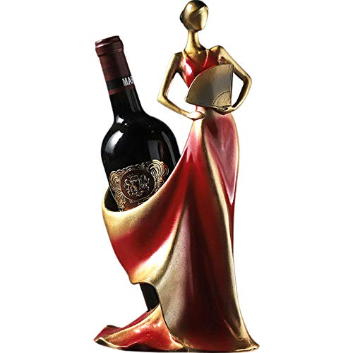 PLAFUETO Wine Rack Holder,Tall Drink Tabletop Single Wine Accessory Bottle Stand,Premium Resin Shaped Sturdy Sculpture Wine Bottle Holders,Figurine Kitchen Decoration Restaurant Setting Crafts(Women)