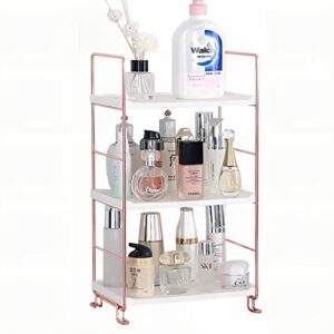 desktop cosmetics storage rack rose gold 2/3 layers bathroom makeup organizer assembled kitchen seasoning iron storage shelves (3-layers)