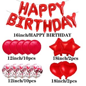 Sweet 19th Birthday Decorations Party Supplies,Red Number 19 Balloons,19th Foil Mylar Balloons Latex Balloon Decoration,Great 19th Birthday Gifts for Girls,Women,Men,Photo Props