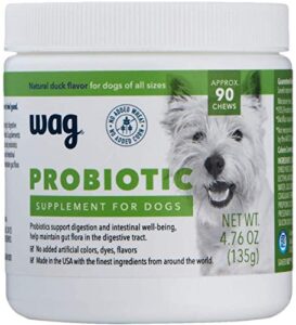 amazon brand - wag probiotic supplement chews for dogs (90 count)