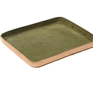 Molded Leather Valet Tray Large. Olive suede interior. Organizing accessories to store lifestyle Essentials. Home Decor