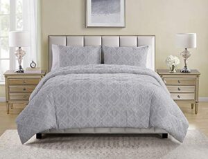 tahari home - king comforter set, 3-piece bedding with matching set, modern chic room decor (sutter grey, king)