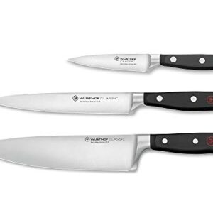 WÜSTHOF Classic 3-Piece Chef's Knife Set, Black