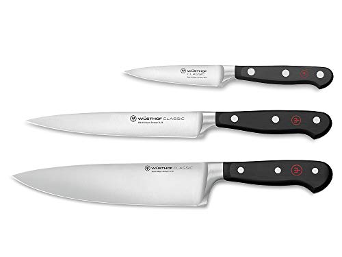 WÜSTHOF Classic 3-Piece Chef's Knife Set, Black