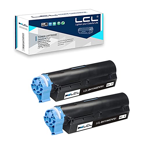 LCL Compatible Toner Cartridge Replacement for OKI B411 B431 44574701 4000 Pages B411D B411DN B431D B431DN MB491 MB461 MB471 MB471W (2-Pack Black)